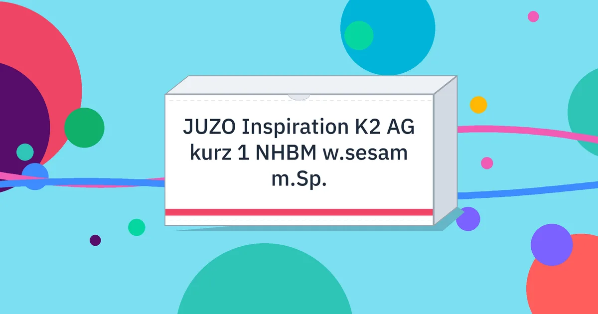 Symbolbild: Packung mit der Aufschrift JUZO Inspiration K2 AG kurz 1 NHBM w.sesam m.Sp. (PZN 14920661) – Verfügbarkeit und Bezug in Apotheken in Frankfurt am Main