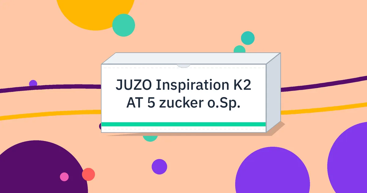 Symbolbild: Packung mit der Aufschrift JUZO Inspiration K2 AT 5 zucker o.Sp. (PZN 14926936) – Verfügbarkeit und Bezug in Apotheken in Frankfurt am Main