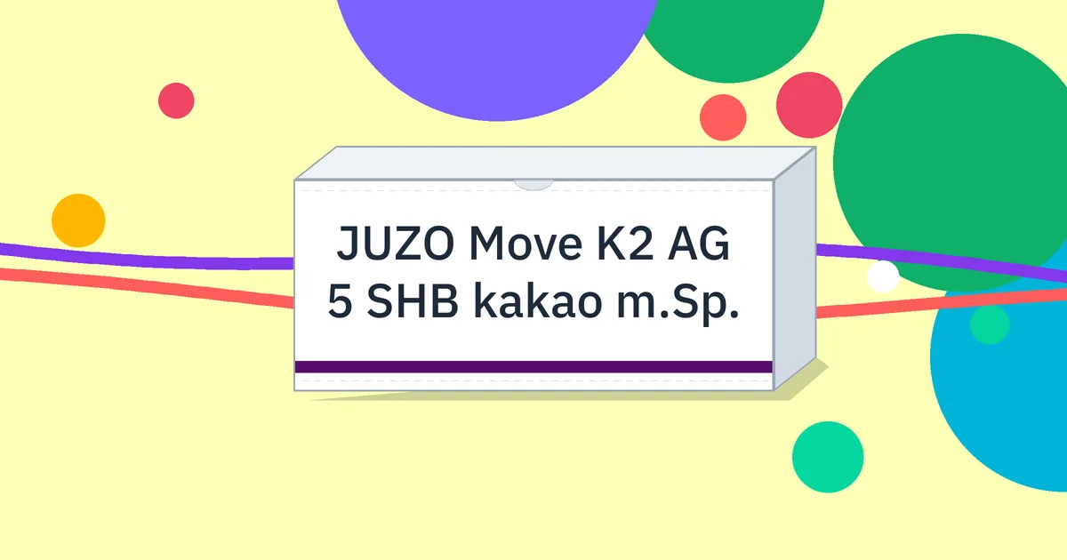Symbolbild: Packung mit der Aufschrift JUZO Move K2 AG 5 SHB kakao m.Sp. (PZN 18555715) – Verfügbarkeit und Bezug in Apotheken in Frankfurt am Main