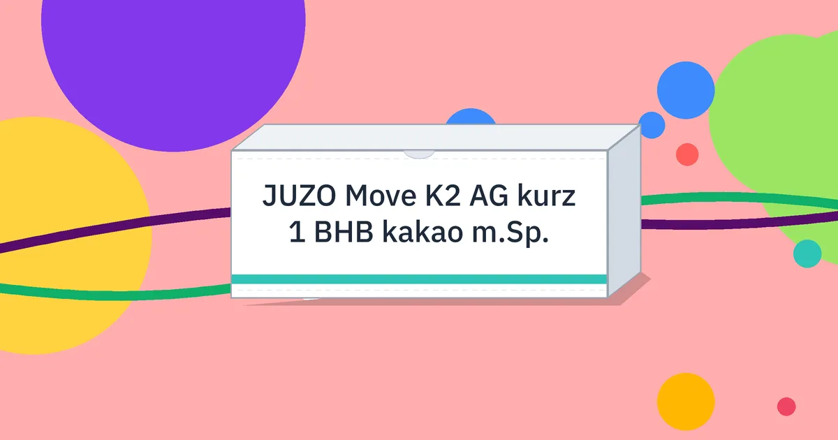 Symbolbild: Packung mit der Aufschrift JUZO Move K2 AG kurz 1 BHB kakao m.Sp. (PZN 18559825) – Verfügbarkeit und Bezug in Apotheken in Frankfurt am Main