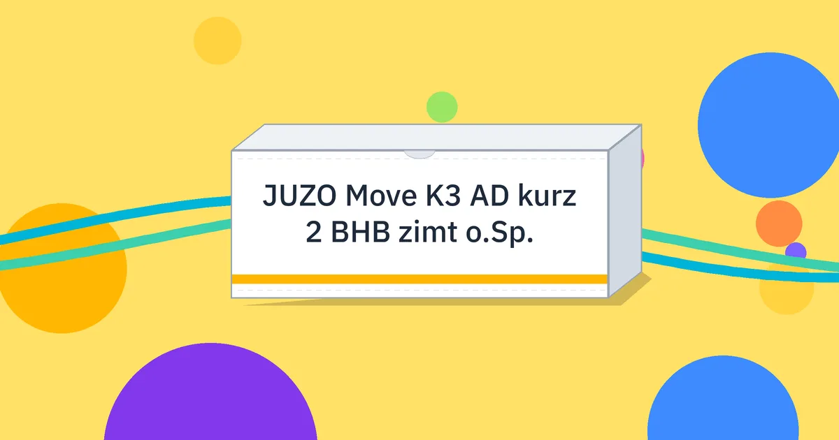 Symbolbild: Packung mit der Aufschrift JUZO Move K3 AD kurz 2 BHB zimt o.Sp. (PZN 18569002) – Verfügbarkeit und Bezug in Apotheken in Frankfurt am Main