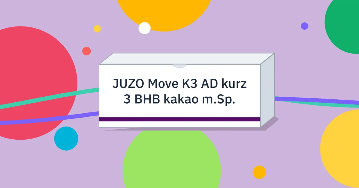 Symbolbild: Packung mit der Aufschrift JUZO Move K3 AD kurz 3 BHB kakao m.Sp. (PZN 18572406) – Verfügbarkeit und Bezug in Apotheken in Frankfurt am Main