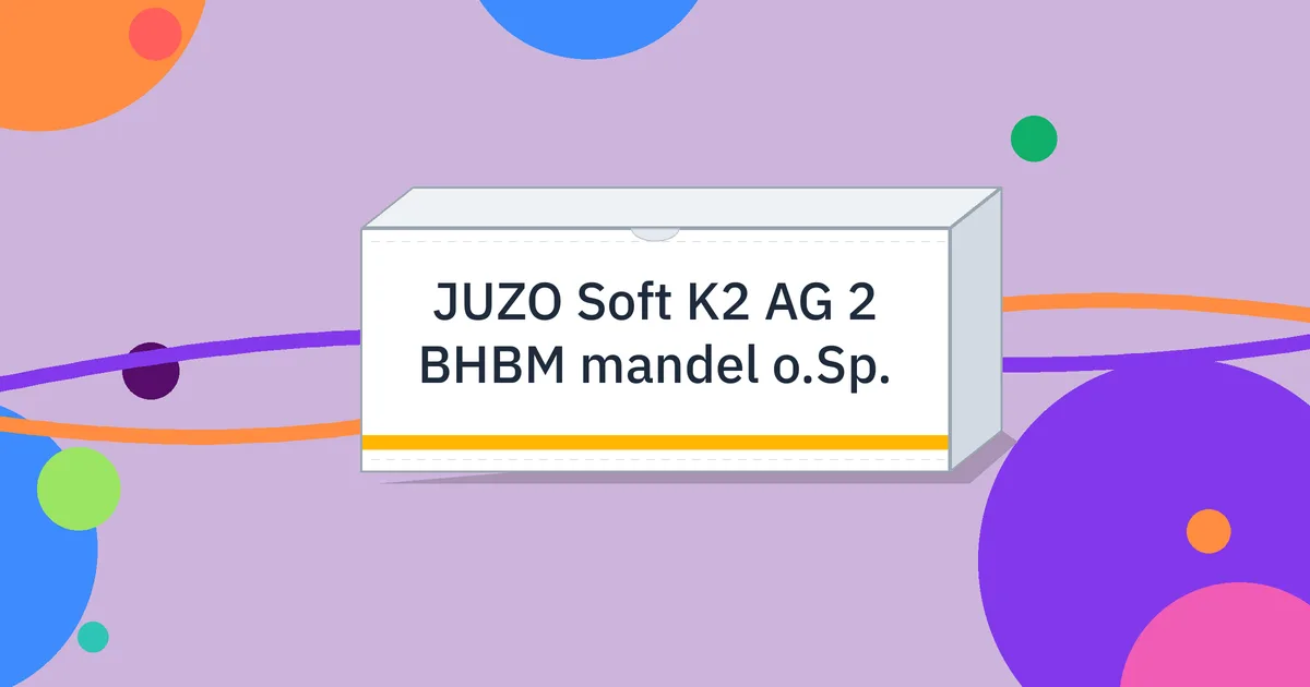 Symbolbild: Packung mit der Aufschrift JUZO Soft K2 AG 2 BHBM mandel o.Sp. (PZN 14861088) – Verfügbarkeit und Bezug in Apotheken in Frankfurt am Main