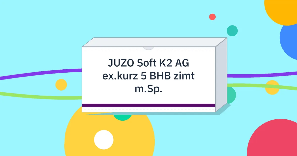 Symbolbild: Packung mit der Aufschrift JUZO Soft K2 AG ex.kurz 5 BHB zimt m.Sp. (PZN 14827401) – Verfügbarkeit und Bezug in Apotheken in Frankfurt am Main