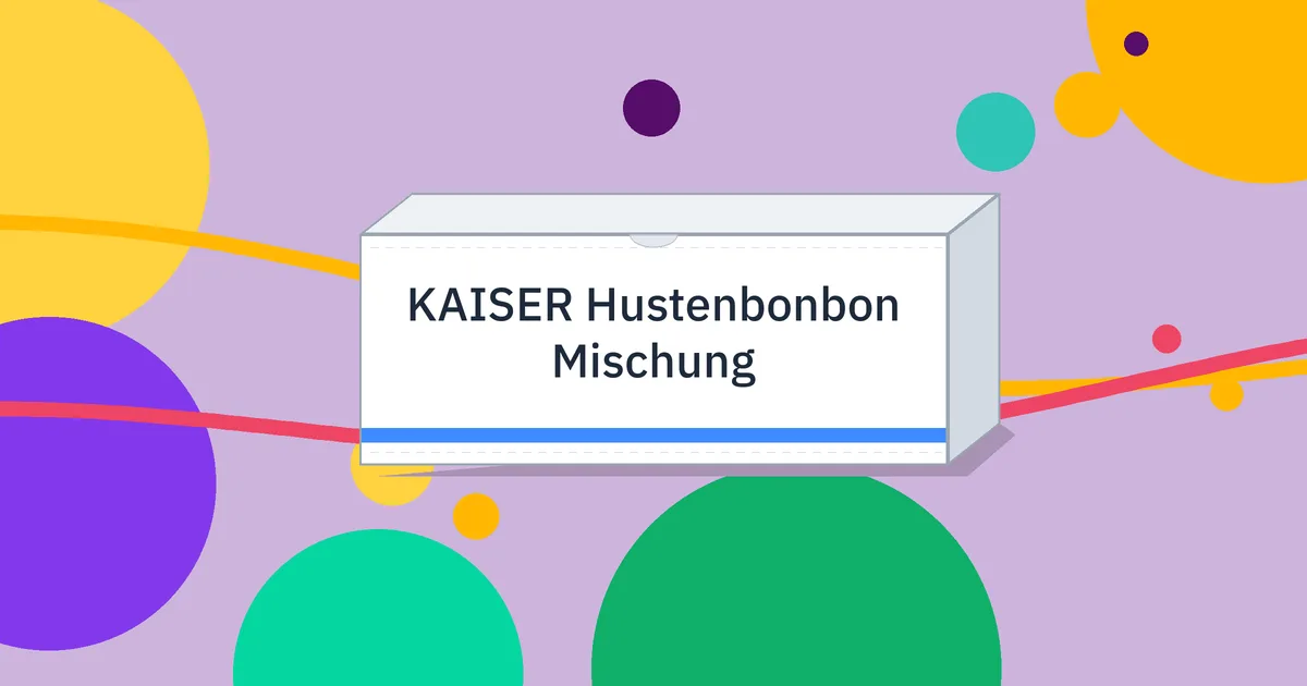 Symbolbild: Packung mit der Aufschrift KAISER Hustenbonbon Mischung (PZN 18242525) – Verfügbarkeit und Bezug in Apotheken in Frankfurt am Main