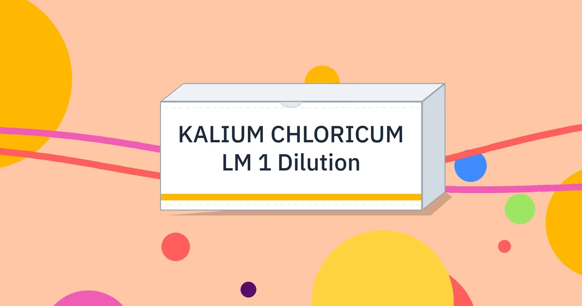Symbolbild: Packung mit der Aufschrift KALIUM CHLORICUM LM 1 Dilution (PZN 12918588) – Verfügbarkeit und Bezug in Apotheken in Frankfurt am Main
