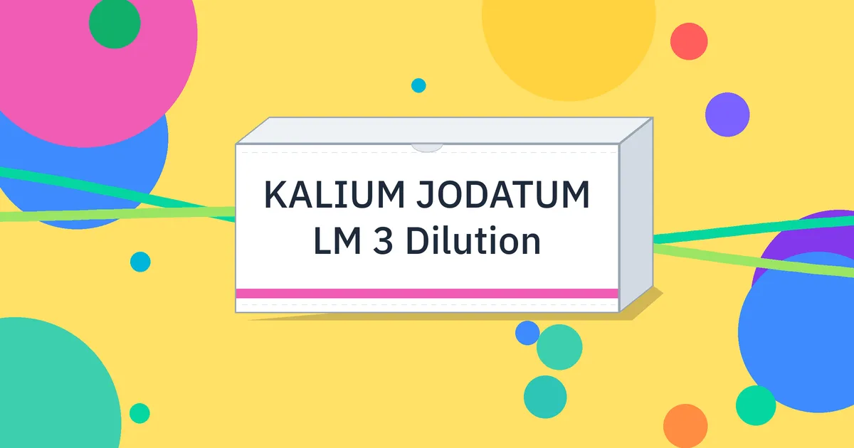 Symbolbild: Packung mit der Aufschrift KALIUM JODATUM LM 3 Dilution (PZN 12922319) – Verfügbarkeit und Bezug in Apotheken in Frankfurt am Main