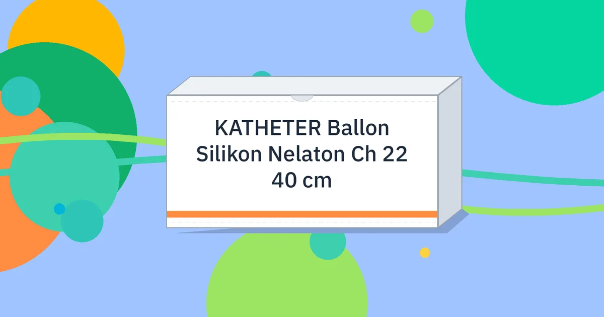 Symbolbild: Packung mit der Aufschrift KATHETER Ballon Silikon Nelaton Ch 22 40 cm (PZN 01085642) – Verfügbarkeit und Bezug in Apotheken in Frankfurt am Main