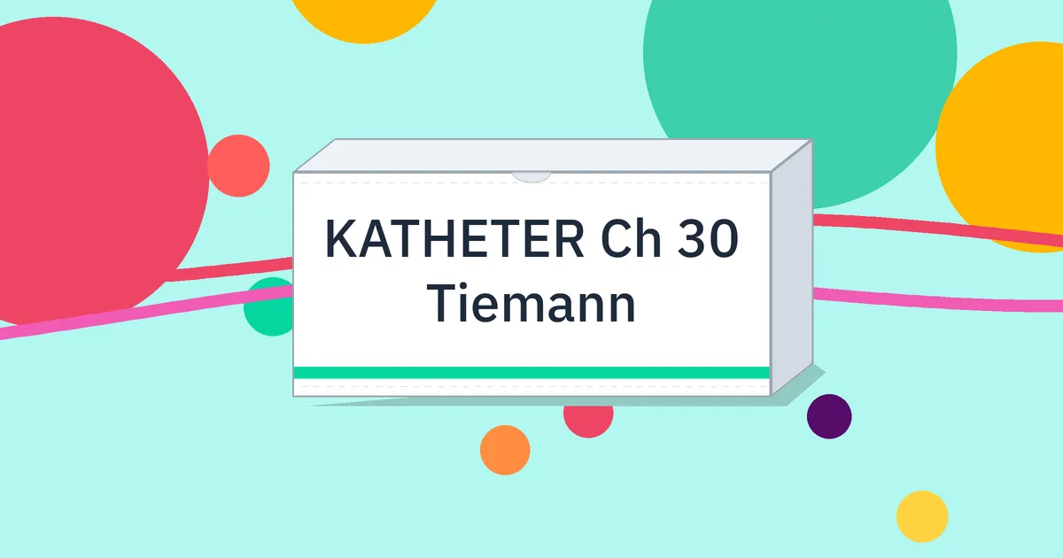 Symbolbild: Packung mit der Aufschrift KATHETER Ch 30 Tiemann (PZN 01730060) – Verfügbarkeit und Bezug in Apotheken in Frankfurt am Main
