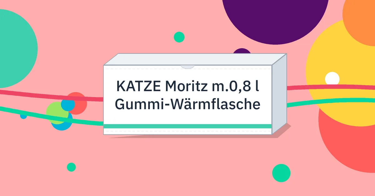 Symbolbild: Packung mit der Aufschrift KATZE Moritz m.0,8 l Gummi-Wärmflasche (PZN 18128930) – Verfügbarkeit und Bezug in Apotheken in Frankfurt am Main