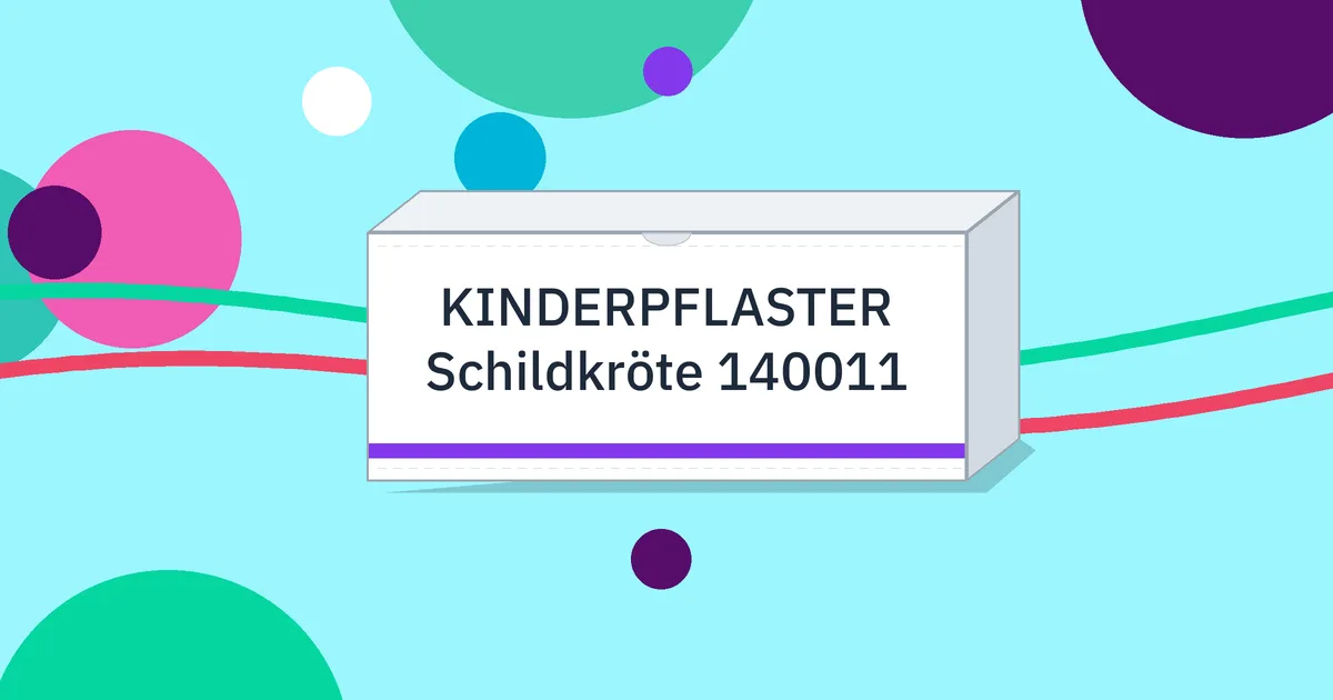 Symbolbild: Packung mit der Aufschrift KINDERPFLASTER Schildkröte 140011 (PZN 06174238) – Verfügbarkeit und Bezug in Apotheken in Frankfurt am Main
