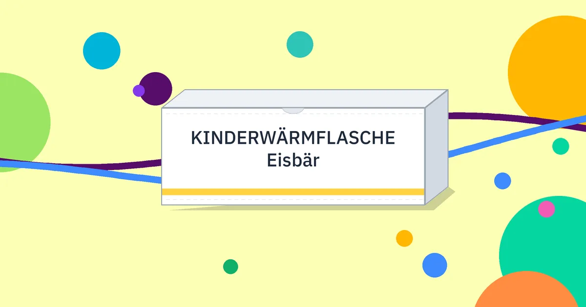 Symbolbild: Packung mit der Aufschrift KINDERWÄRMFLASCHE Eisbär (PZN 07313989) – Verfügbarkeit und Bezug in Apotheken in Frankfurt am Main