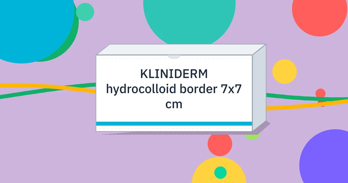 Symbolbild: Packung mit der Aufschrift KLINIDERM hydrocolloid border 7x7 cm (PZN 12477049) – Verfügbarkeit und Bezug in Apotheken in Frankfurt am Main