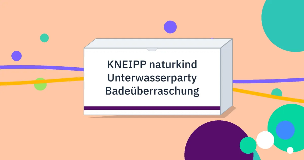 Symbolbild: Packung mit der Aufschrift KNEIPP naturkind Unterwasserparty Badeüberraschung (PZN 19080289) – Verfügbarkeit und Bezug in Apotheken in Frankfurt am Main