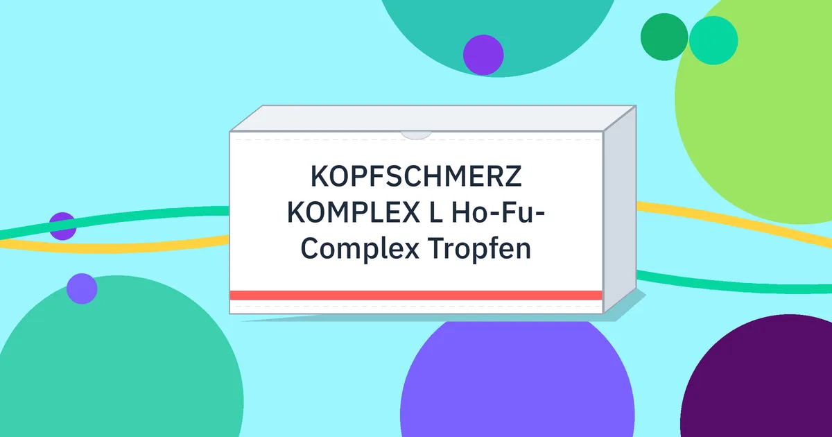 Symbolbild: Packung mit der Aufschrift KOPFSCHMERZ KOMPLEX L Ho-Fu-Complex Tropfen (PZN 01742347) – Verfügbarkeit und Bezug in Apotheken in Frankfurt am Main