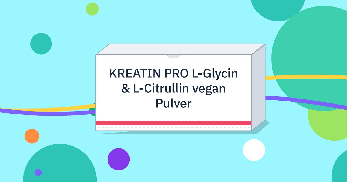 Symbolbild: Packung mit der Aufschrift KREATIN PRO L-Glycin & L-Citrullin vegan Pulver (PZN 20338623) – Verfügbarkeit und Bezug in Apotheken in Frankfurt am Main