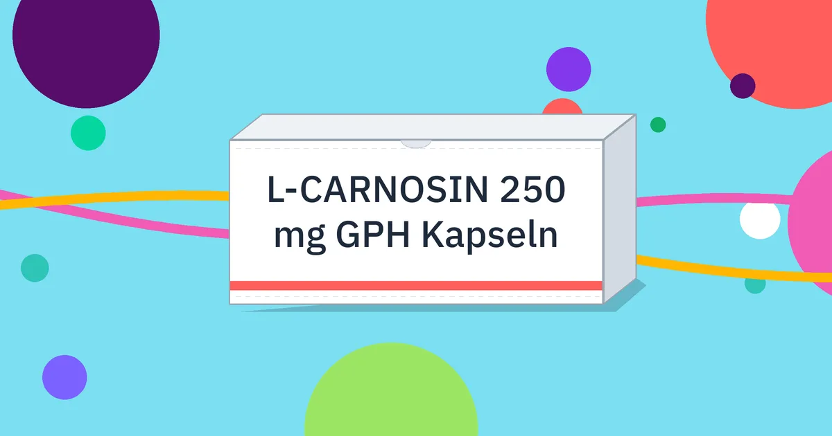 Symbolbild: Packung mit der Aufschrift L-CARNOSIN 250 mg GPH Kapseln (PZN 09918484) – Verfügbarkeit und Bezug in Apotheken in Frankfurt am Main