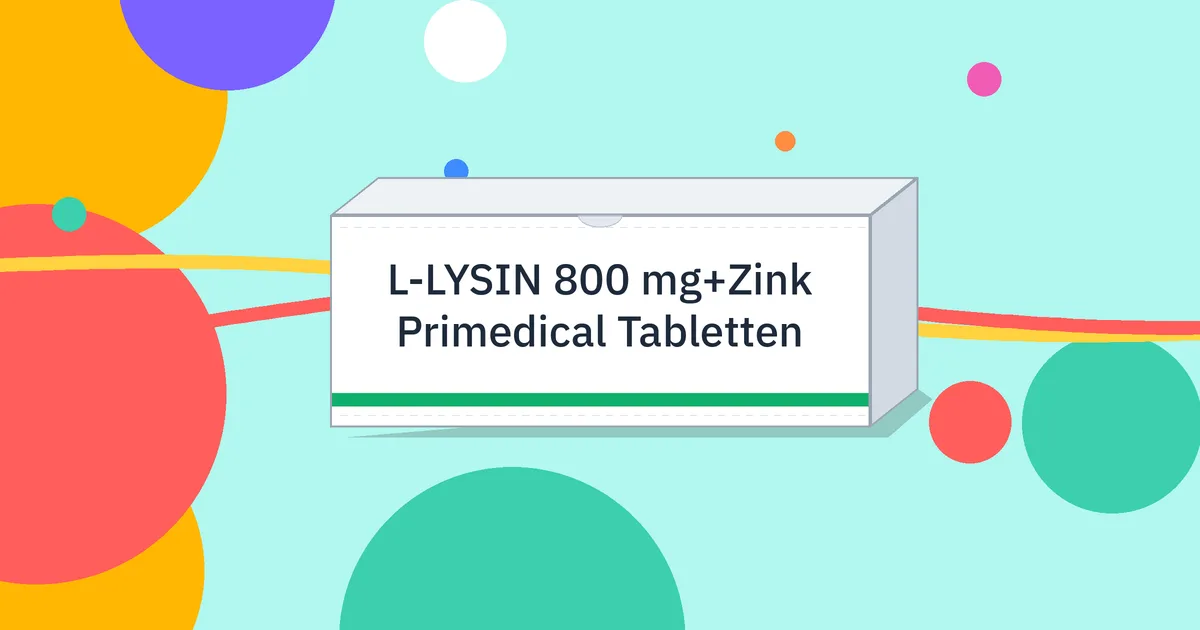Symbolbild: Packung mit der Aufschrift L-LYSIN 800 mg+Zink Primedical Tabletten (PZN 18797890) – Verfügbarkeit und Bezug in Apotheken in Frankfurt am Main