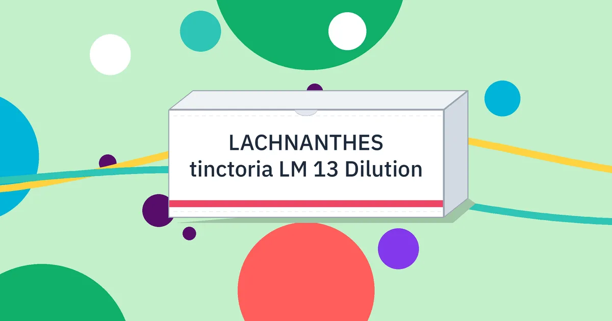 Symbolbild: Packung mit der Aufschrift LACHNANTHES tinctoria LM 13 Dilution (PZN 13520379) – Verfügbarkeit und Bezug in Apotheken in Frankfurt am Main