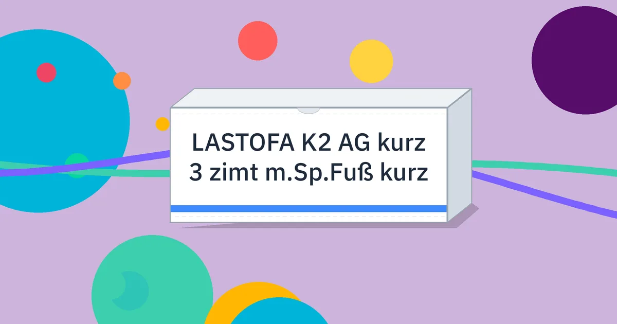Symbolbild: Packung mit der Aufschrift LASTOFA K2 AG kurz 3 zimt m.Sp.Fuß kurz (PZN 13804088) – Verfügbarkeit und Bezug in Apotheken in Frankfurt am Main