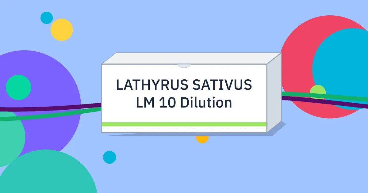 Symbolbild: Packung mit der Aufschrift LATHYRUS SATIVUS LM 10 Dilution (PZN 13523544) – Verfügbarkeit und Bezug in Apotheken in Frankfurt am Main