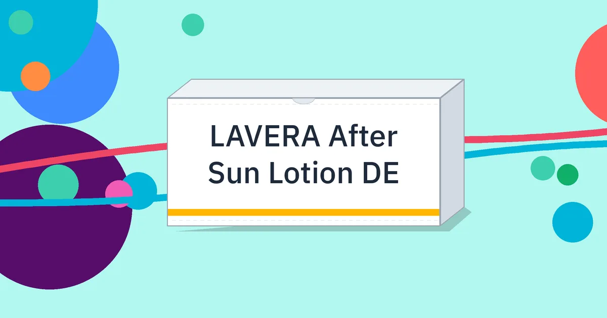 Symbolbild: Packung mit der Aufschrift LAVERA After Sun Lotion DE (PZN 19434304) – Verfügbarkeit und Bezug in Apotheken in Frankfurt am Main