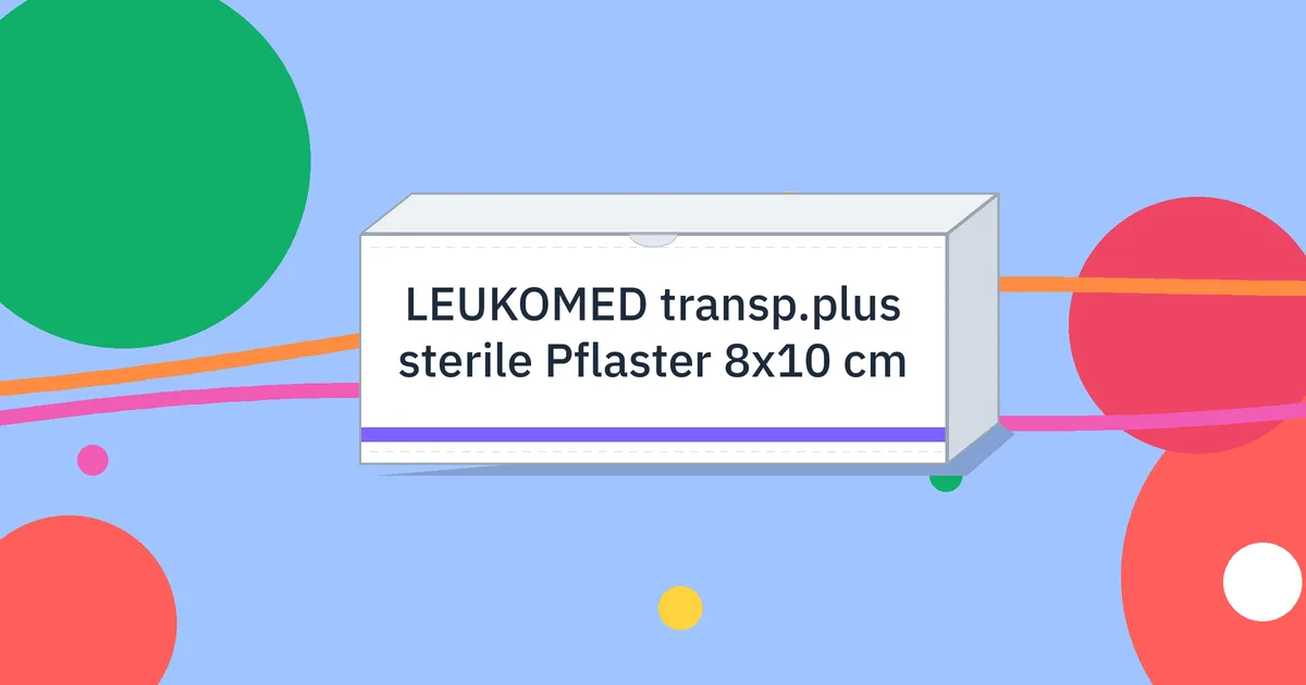 Symbolbild: Packung mit der Aufschrift LEUKOMED transp.plus sterile Pflaster 8x10 cm (PZN 11693762) – Verfügbarkeit und Bezug in Apotheken in Frankfurt am Main