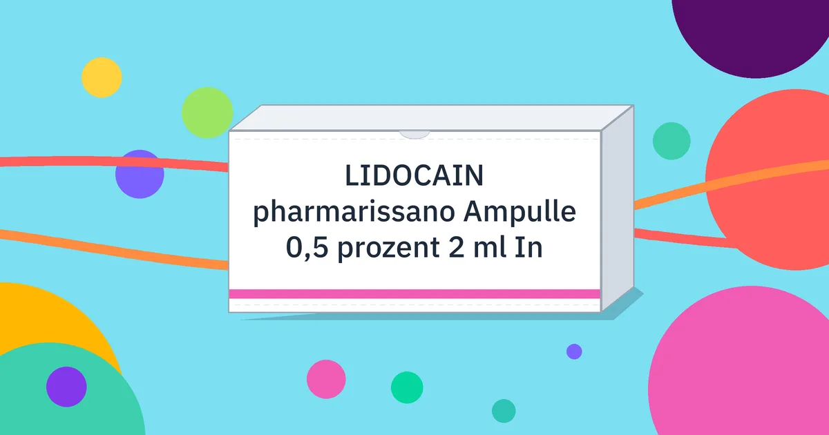 Symbolbild: Packung mit der Aufschrift LIDOCAIN pharmarissano Ampulle 0,5 prozent 2 ml In (PZN 16815968) – Verfügbarkeit und Bezug in Apotheken in Frankfurt am Main