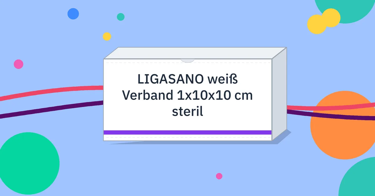 Symbolbild: Packung mit der Aufschrift LIGASANO weiß Verband 1x10x10 cm steril (PZN 17251315) – Verfügbarkeit und Bezug in Apotheken in Frankfurt am Main