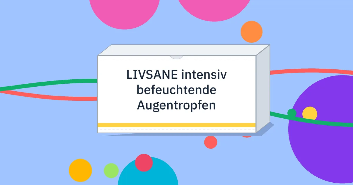 Symbolbild: Packung mit der Aufschrift LIVSANE intensiv befeuchtende Augentropfen (PZN 17166213) – Verfügbarkeit und Bezug in Apotheken in Frankfurt am Main