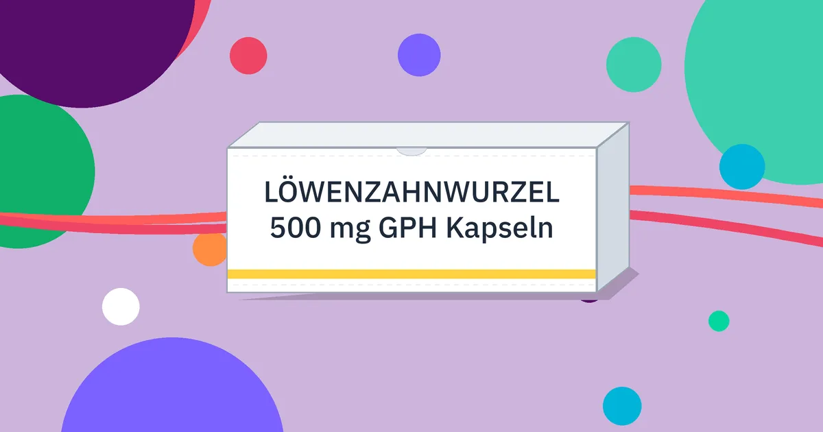 Symbolbild: Packung mit der Aufschrift LÖWENZAHNWURZEL 500 mg GPH Kapseln (PZN 19786552) – Verfügbarkeit und Bezug in Apotheken in Frankfurt am Main