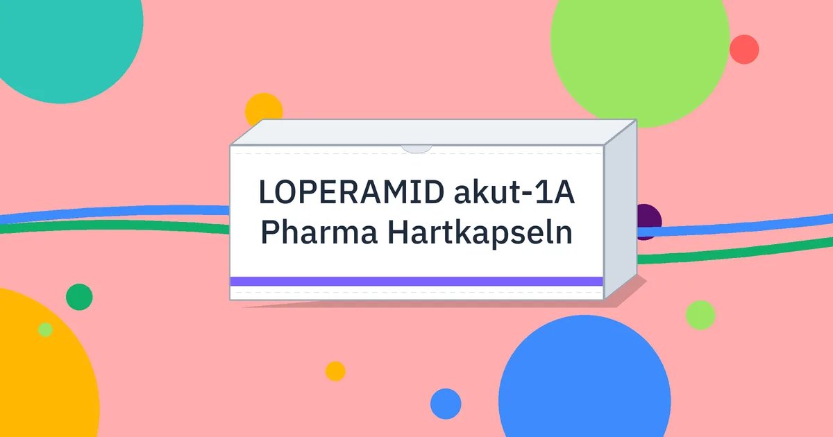 Symbolbild: Packung mit der Aufschrift LOPERAMID akut-1A Pharma Hartkapseln (PZN 01338066) – Verfügbarkeit und Bezug in Apotheken in Frankfurt am Main