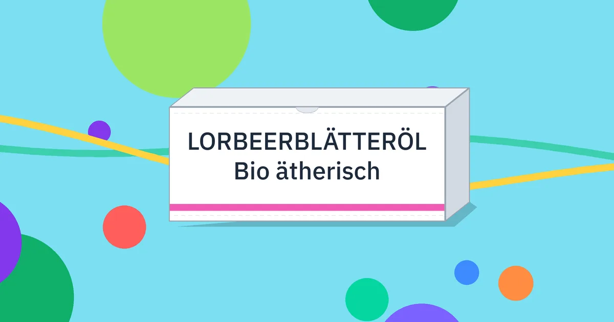 Symbolbild: Packung mit der Aufschrift LORBEERBLÄTTERÖL Bio ätherisch (PZN 12552526) – Verfügbarkeit und Bezug in Apotheken in Frankfurt am Main