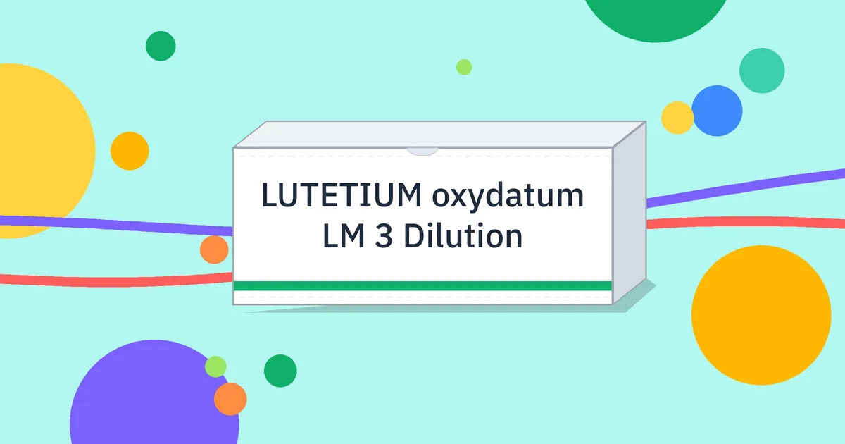 Symbolbild: Packung mit der Aufschrift LUTETIUM oxydatum LM 3 Dilution (PZN 12934699) – Verfügbarkeit und Bezug in Apotheken in Frankfurt am Main