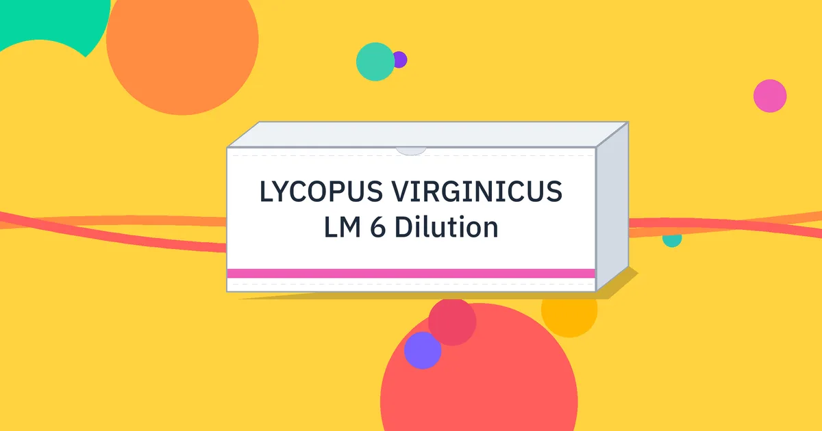 Symbolbild: Packung mit der Aufschrift LYCOPUS VIRGINICUS LM 6 Dilution (PZN 03505108) – Verfügbarkeit und Bezug in Apotheken in Frankfurt am Main