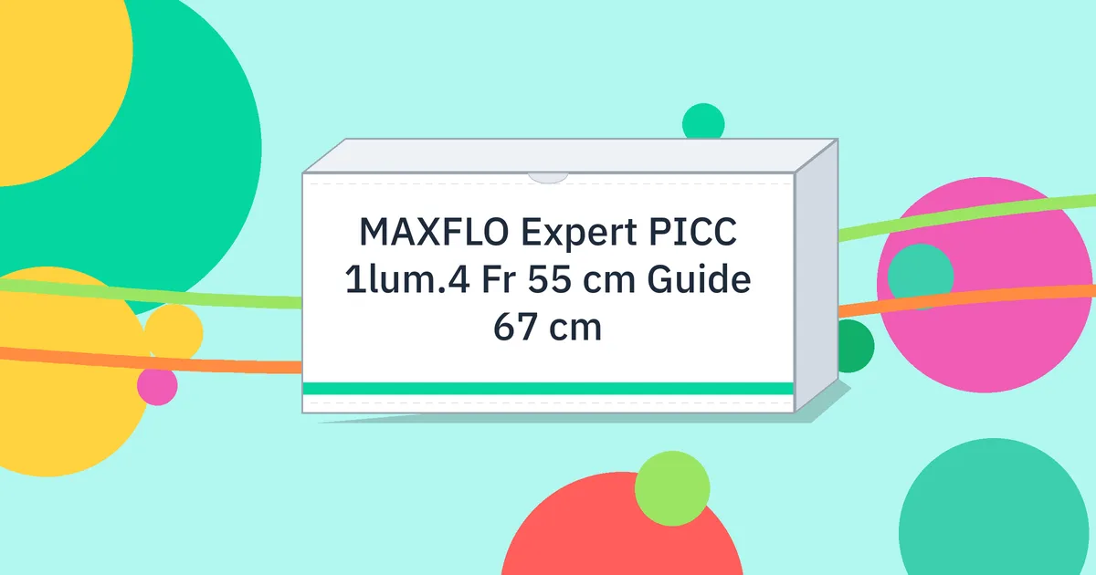 Symbolbild: Packung mit der Aufschrift MAXFLO Expert PICC 1lum.4 Fr 55 cm Guide 67 cm (PZN 15209042) – Verfügbarkeit und Bezug in Apotheken in Frankfurt am Main