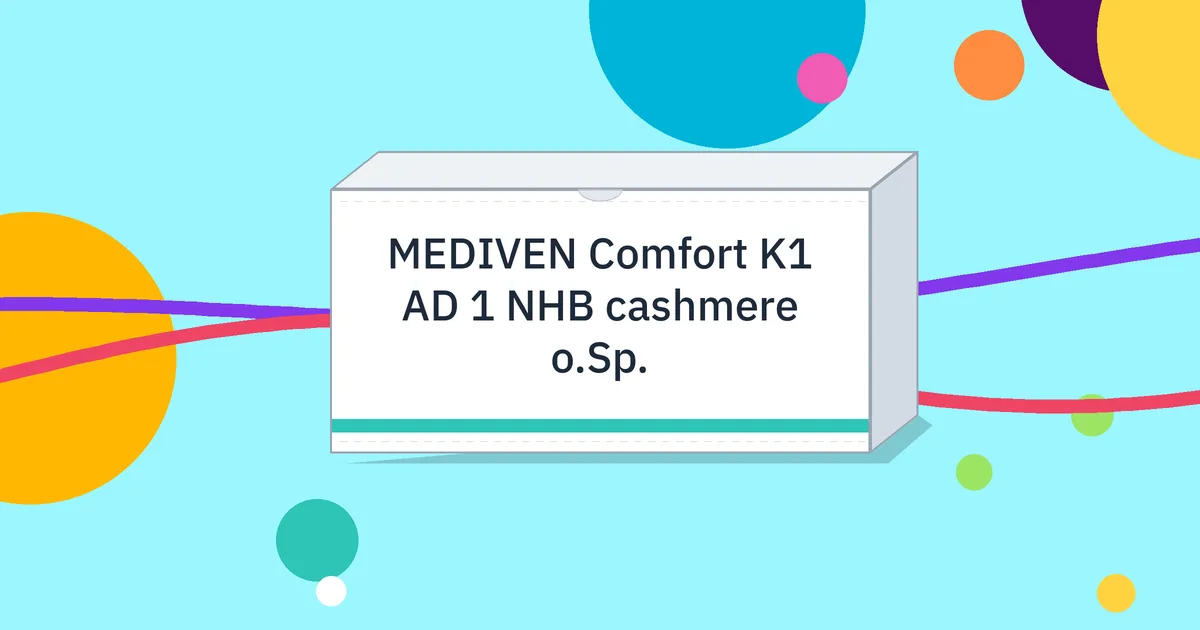 Symbolbild: Packung mit der Aufschrift MEDIVEN Comfort K1 AD 1 NHB cashmere o.Sp. (PZN 14658795) – Verfügbarkeit und Bezug in Apotheken in Frankfurt am Main