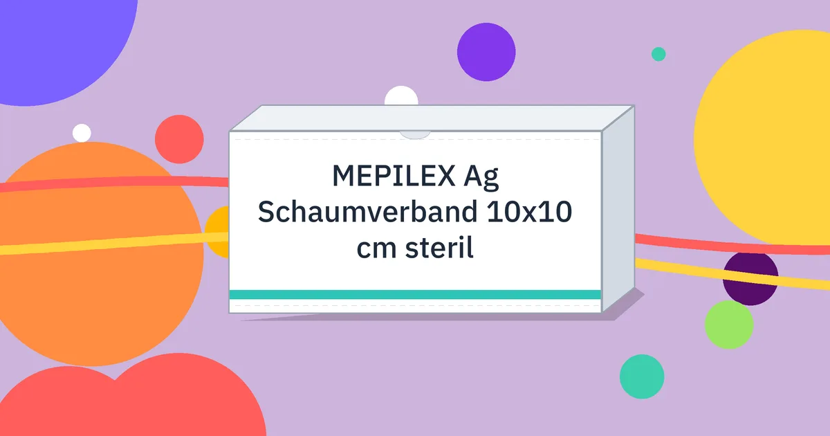Symbolbild: Packung mit der Aufschrift MEPILEX Ag Schaumverband 10x10 cm steril (PZN 11138500) – Verfügbarkeit und Bezug in Apotheken in Frankfurt am Main