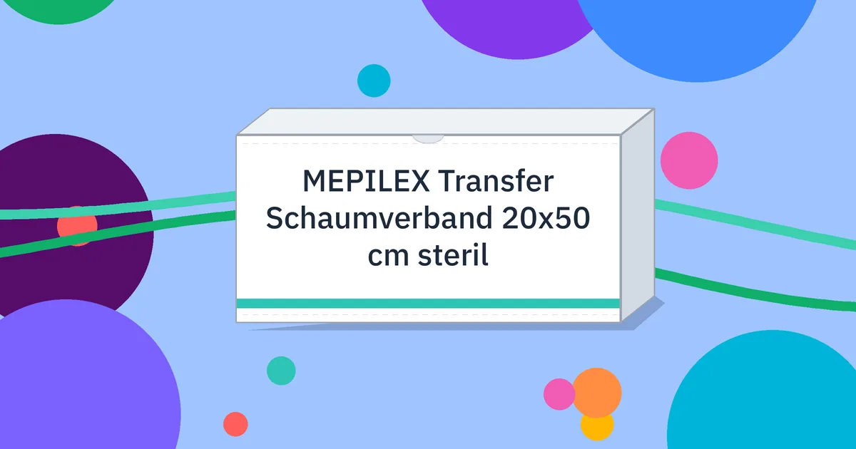 Symbolbild: Packung mit der Aufschrift MEPILEX Transfer Schaumverband 20x50 cm steril (PZN 15419236) – Verfügbarkeit und Bezug in Apotheken in Frankfurt am Main