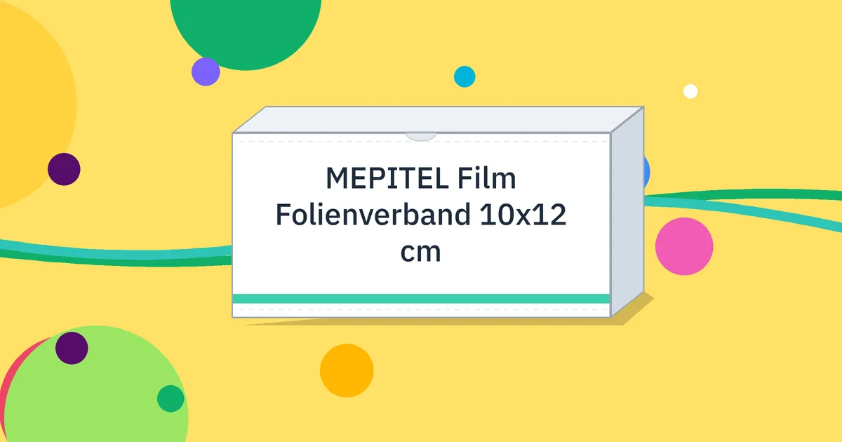 Symbolbild: Packung mit der Aufschrift MEPITEL Film Folienverband 10x12 cm (PZN 10187318) – Verfügbarkeit und Bezug in Apotheken in Frankfurt am Main