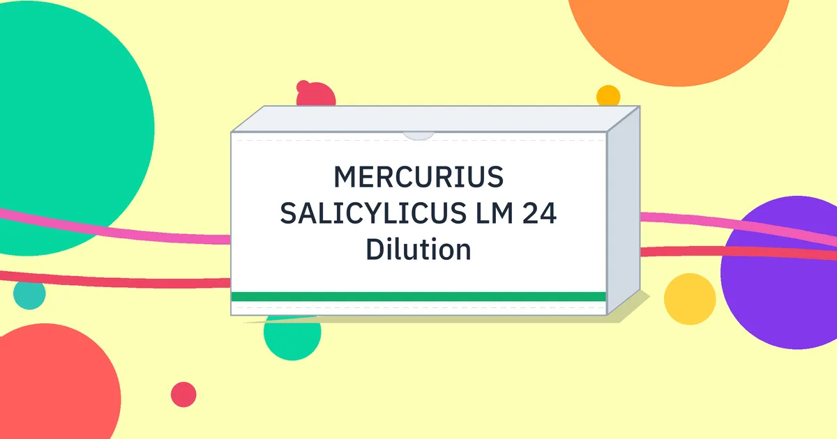 Symbolbild: Packung mit der Aufschrift MERCURIUS SALICYLICUS LM 24 Dilution (PZN 12953774) – Verfügbarkeit und Bezug in Apotheken in Frankfurt am Main