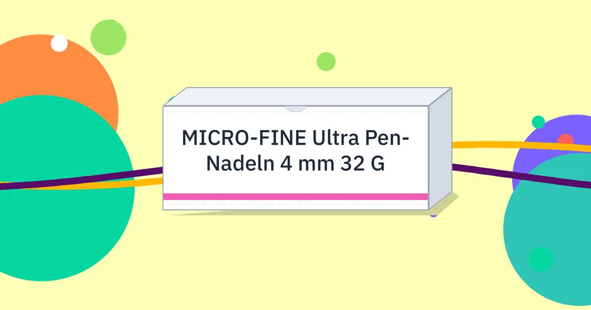 Symbolbild: Packung mit der Aufschrift MICRO-FINE Ultra Pen-Nadeln 4 mm 32 G (PZN 20922753) – Verfügbarkeit und Bezug in Apotheken in Frankfurt am Main