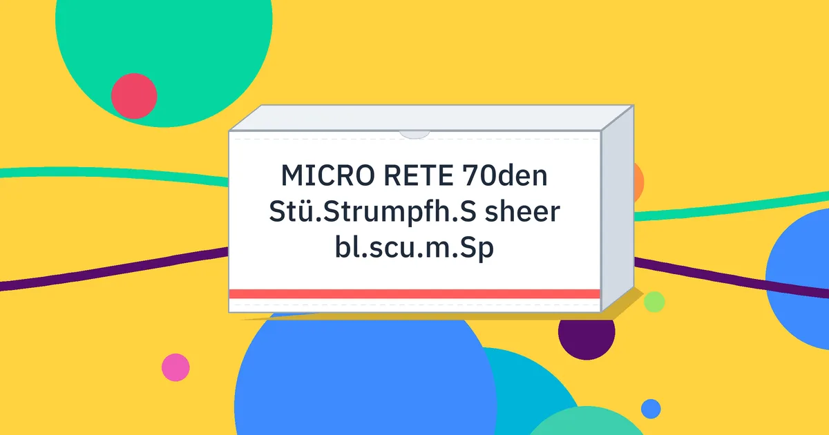Symbolbild: Packung mit der Aufschrift MICRO RETE 70den Stü.Strumpfh.S sheer bl.scu.m.Sp (PZN 06450201) – Verfügbarkeit und Bezug in Apotheken in Frankfurt am Main