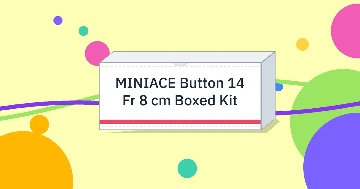 Symbolbild: Packung mit der Aufschrift MINIACE Button 14 Fr 8 cm Boxed Kit (PZN 16954316) – Verfügbarkeit und Bezug in Apotheken in Frankfurt am Main