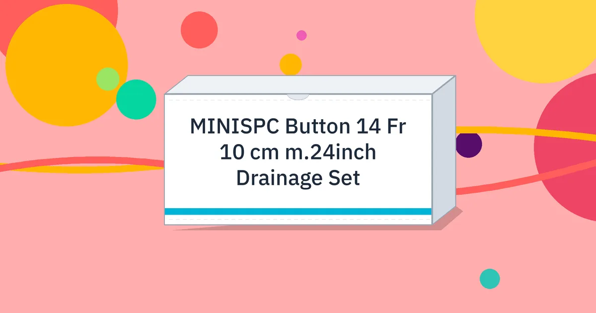Symbolbild: Packung mit der Aufschrift MINISPC Button 14 Fr 10 cm m.24inch Drainage Set (PZN 20821905) – Verfügbarkeit und Bezug in Apotheken in Frankfurt am Main