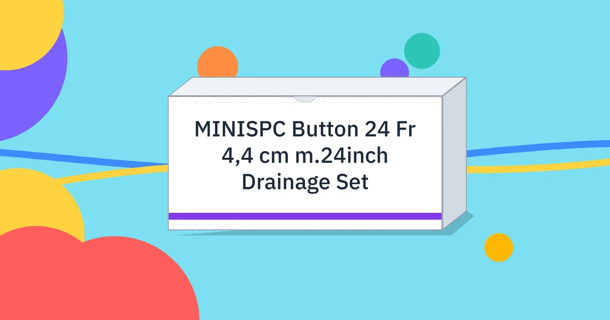 Symbolbild: Packung mit der Aufschrift MINISPC Button 24 Fr 4,4 cm m.24inch Drainage Set (PZN 20822572) – Verfügbarkeit und Bezug in Apotheken in Frankfurt am Main