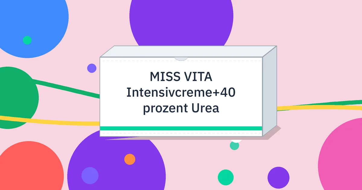 Symbolbild: Packung mit der Aufschrift MISS VITA Intensivcreme+40 prozent Urea (PZN 17585039) – Verfügbarkeit und Bezug in Apotheken in Frankfurt am Main