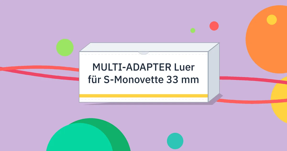 Symbolbild: Packung mit der Aufschrift MULTI-ADAPTER Luer für S-Monovette 33 mm (PZN 18793900) – Verfügbarkeit und Bezug in Apotheken in Frankfurt am Main