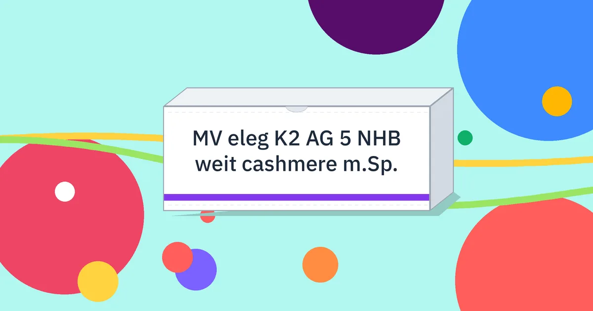 Symbolbild: Packung mit der Aufschrift MV eleg K2 AG 5 NHB weit cashmere m.Sp. (PZN 15728322) – Verfügbarkeit und Bezug in Apotheken in Frankfurt am Main