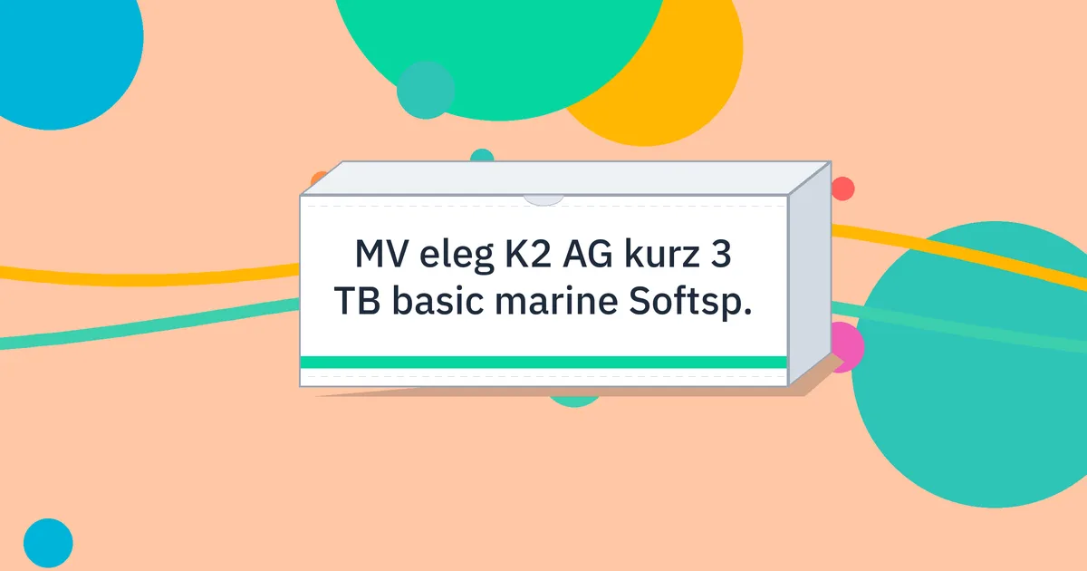 Symbolbild: Packung mit der Aufschrift MV eleg K2 AG kurz 3 TB basic marine Softsp. (PZN 15284500) – Verfügbarkeit und Bezug in Apotheken in Frankfurt am Main